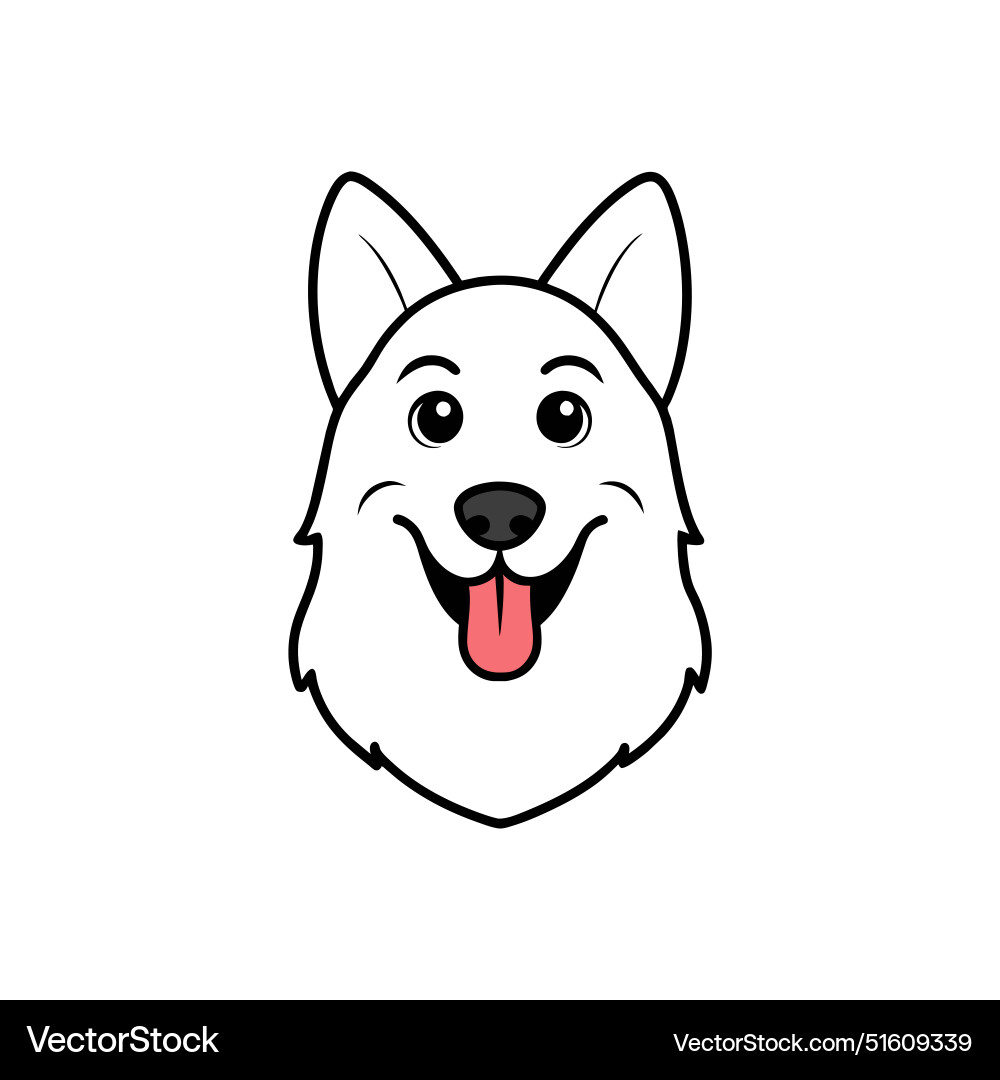 Berger blanc suisse dog smiles icon Royalty Free Vector