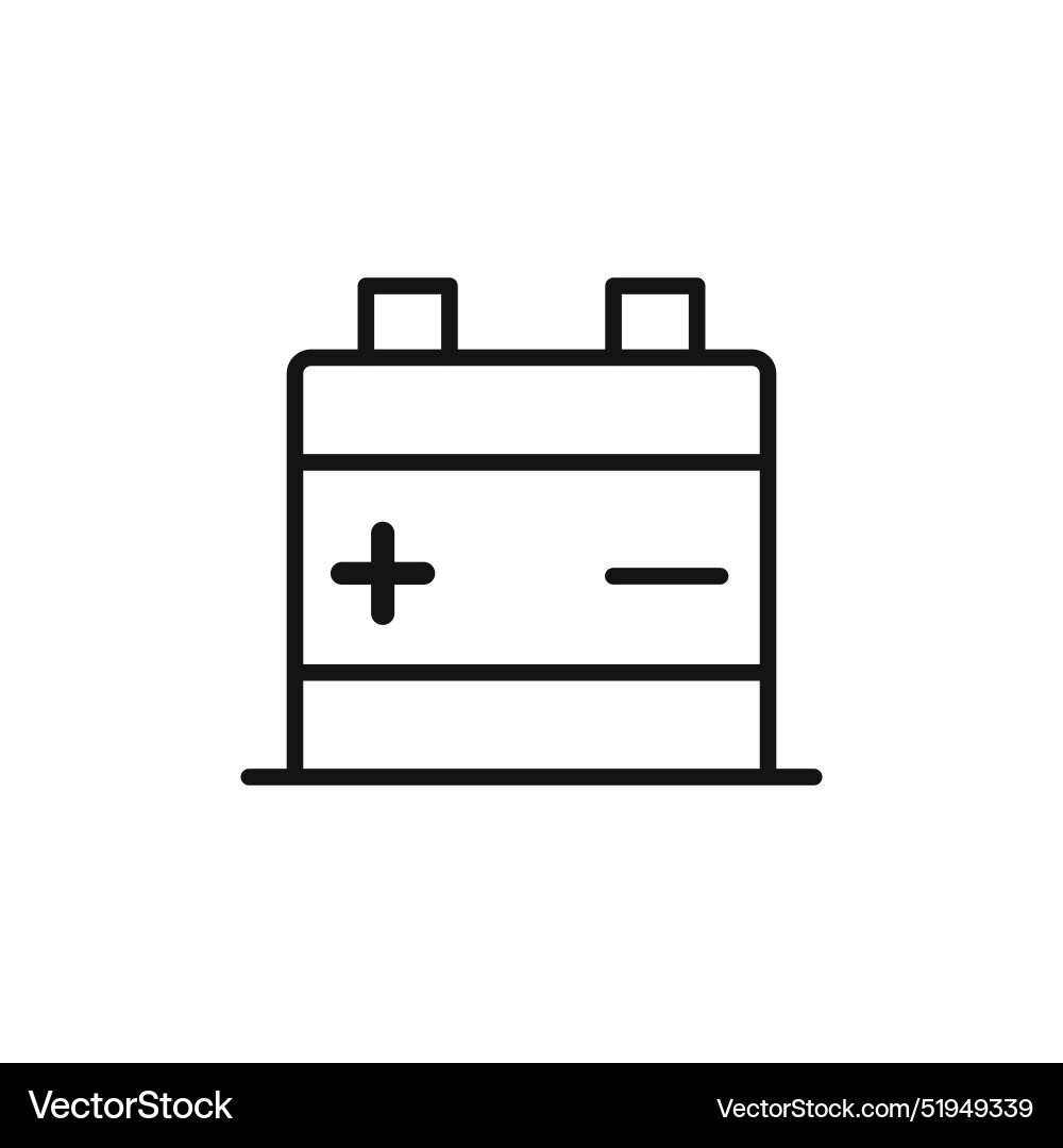 Car battery logo sign outline Royalty Free Vector Image