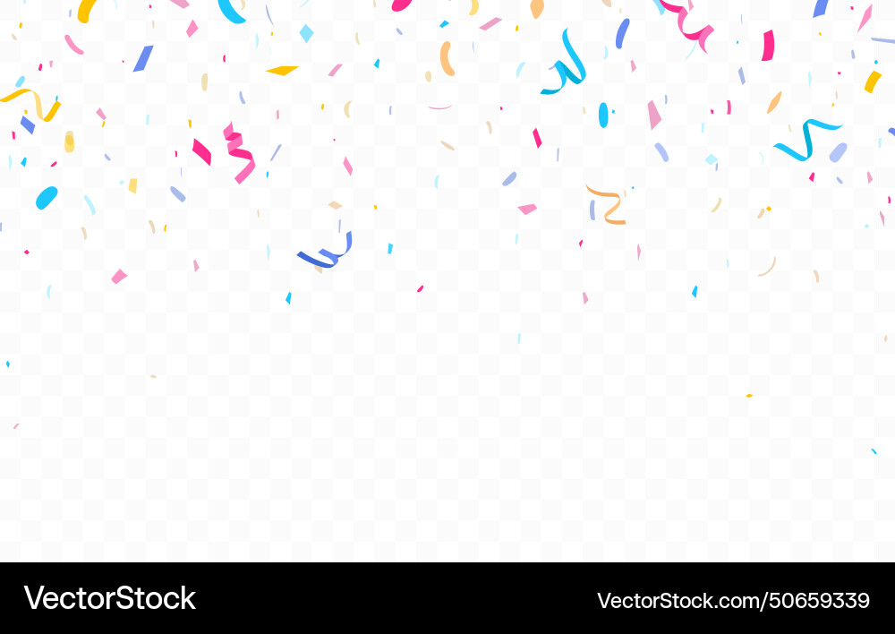 Colorful confetti isolated on transparent Vector Image