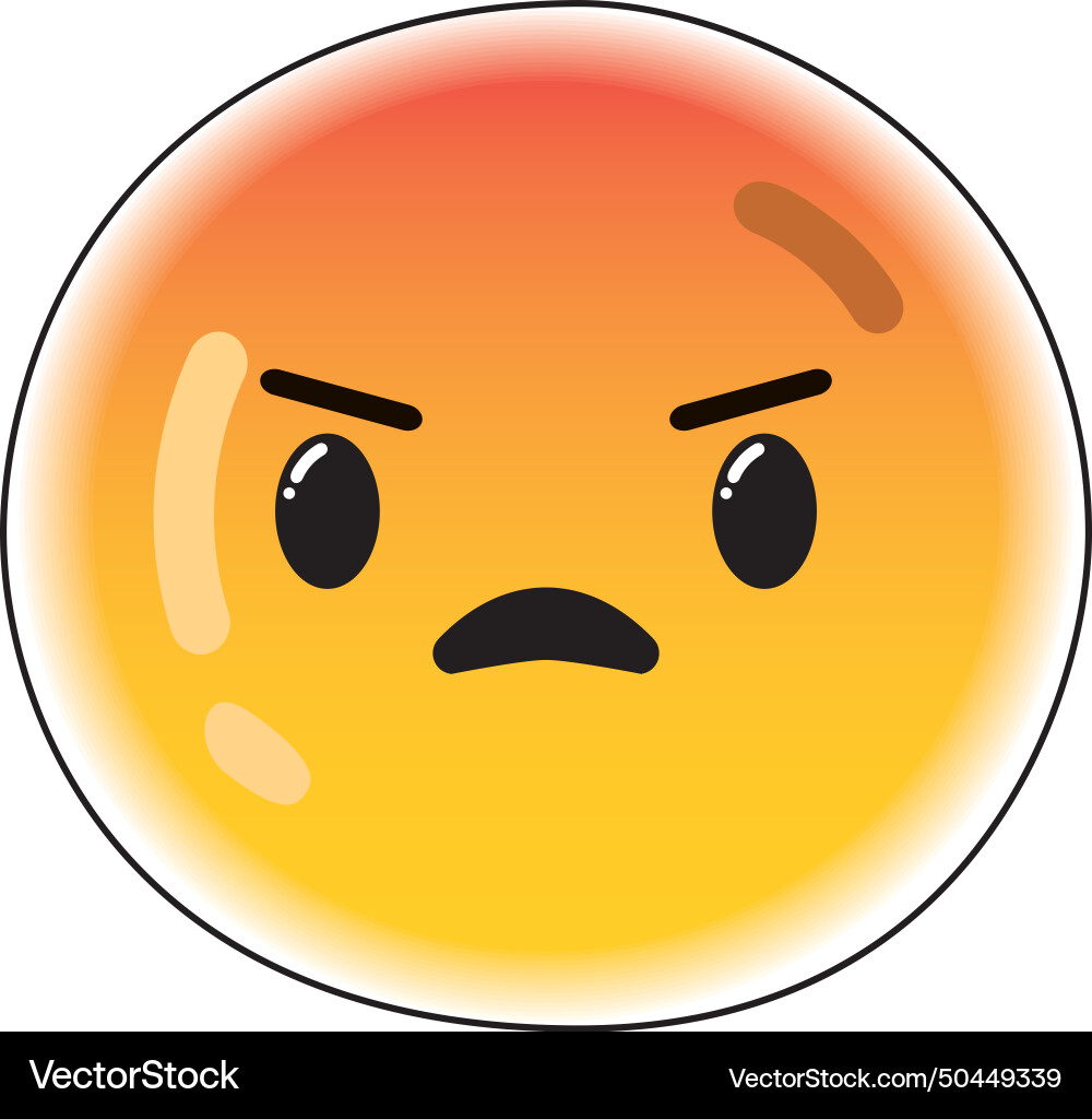 Cute angry emoji icon Royalty Free Vector Image
