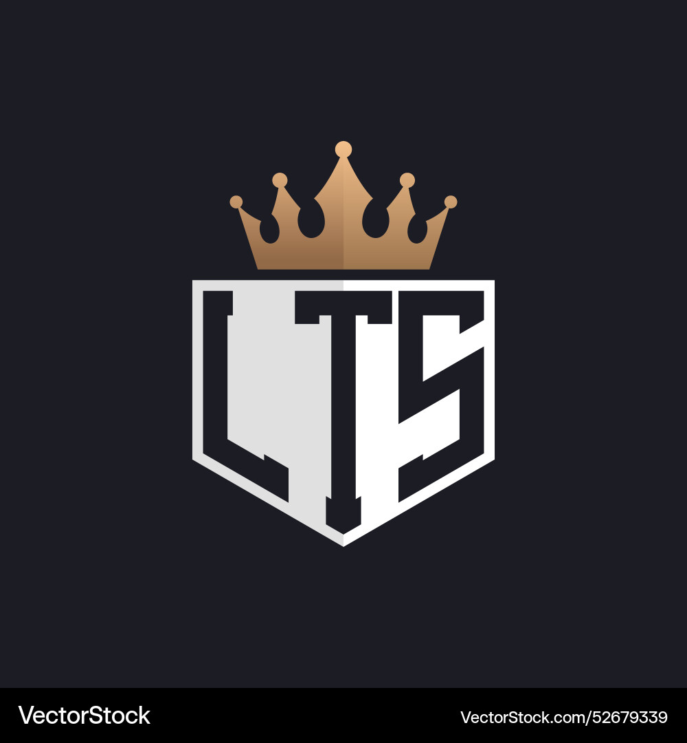 Luxury lts logo with crown elegant initials Vector Image