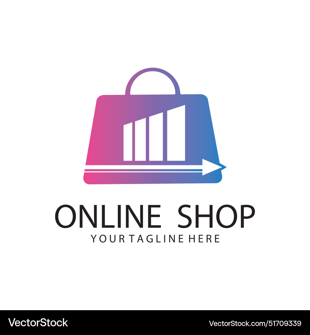 Online shop logo template Royalty Free Vector Image
