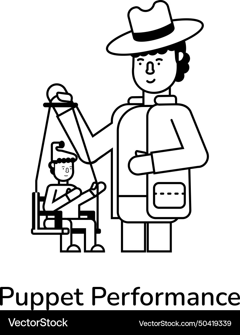 Puppet performance Royalty Free Vector Image - VectorStock