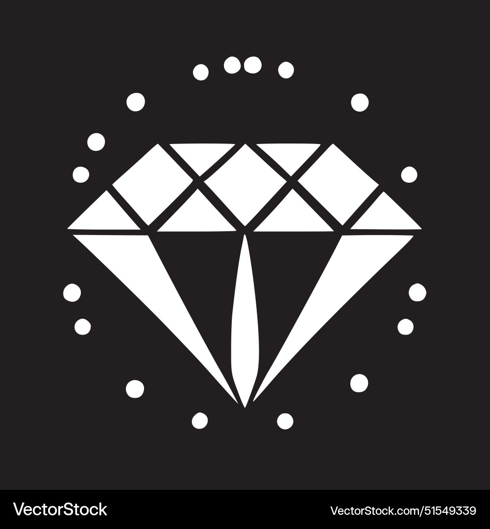 Rhinestone - black and white Royalty Free Vector Image