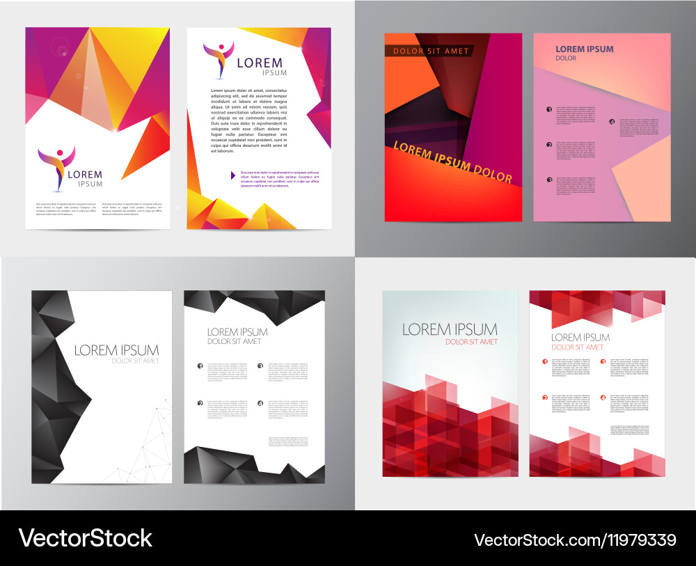 Set of document letter or logo style cover Vector Image