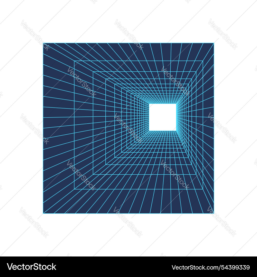 Y2k 3d wireframe vortex Royalty Free Vector Image