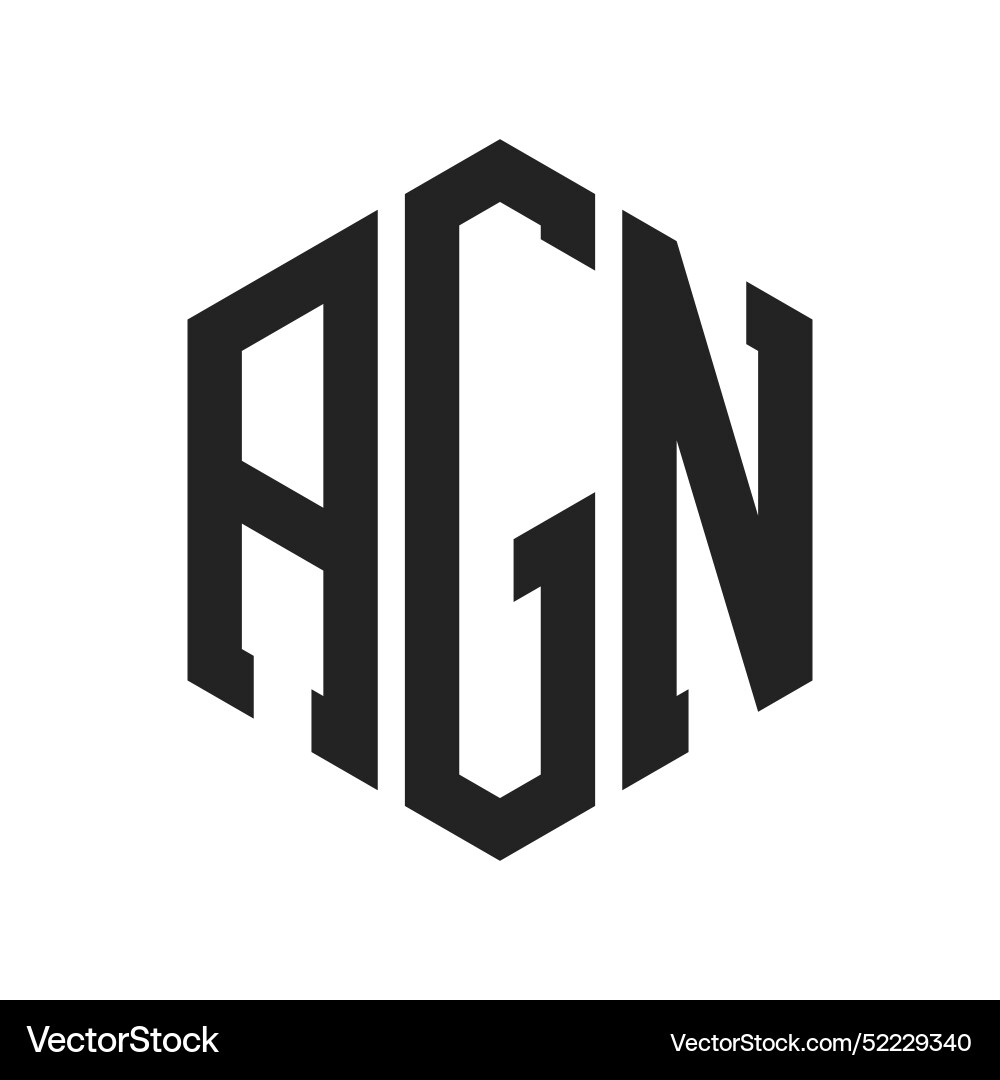 Agn logo design initial letter monogram Royalty Free Vector