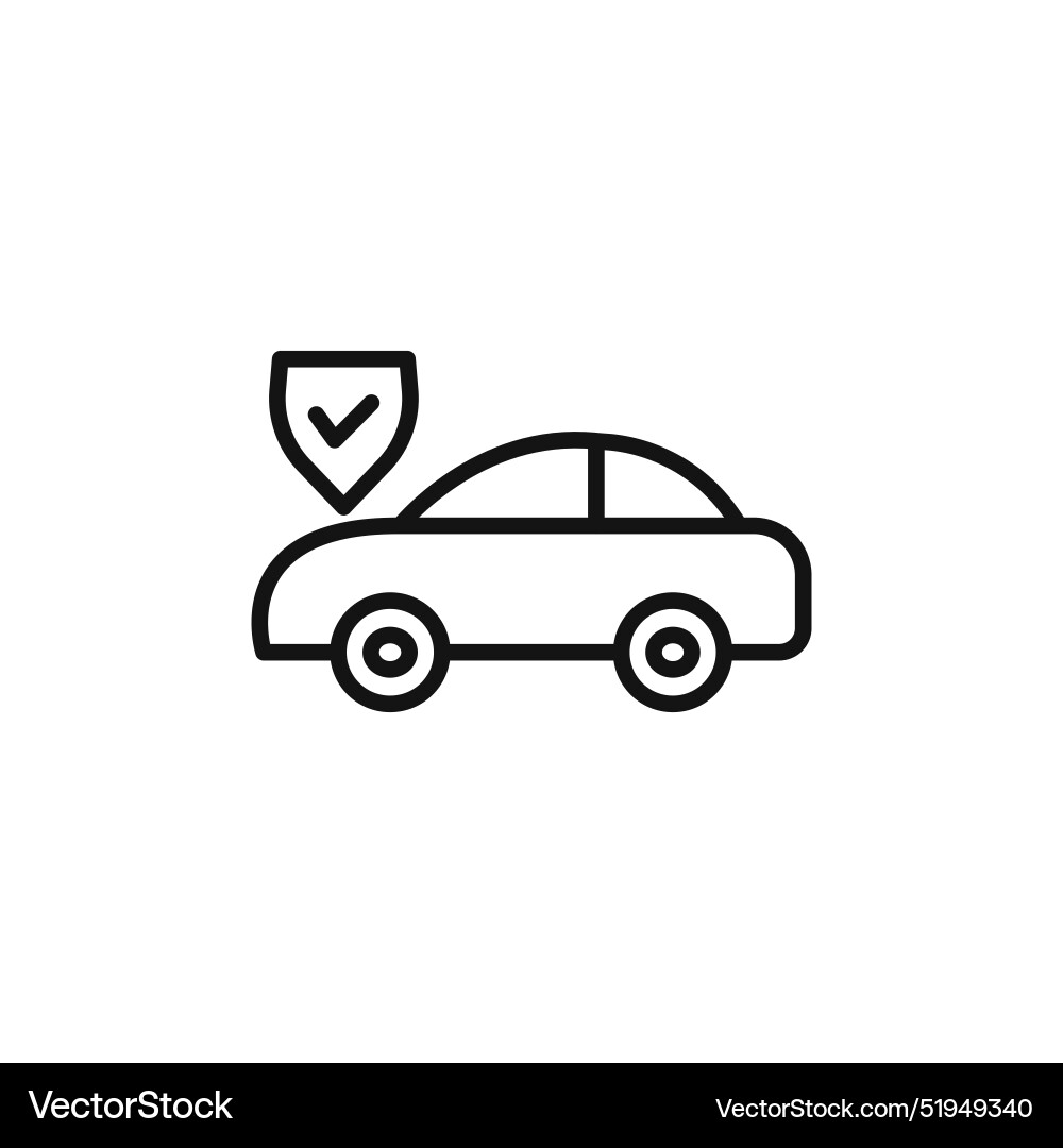 Car insurance logo sign outline Royalty Free Vector Image