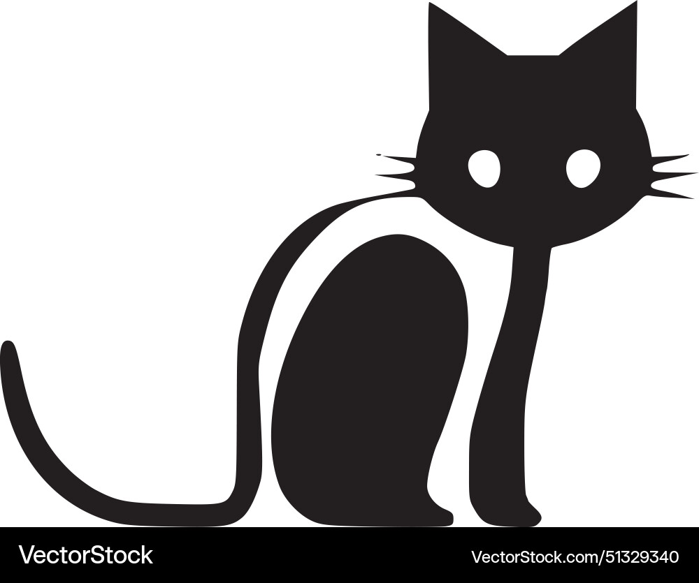 Cat - black and white Royalty Free Vector Image