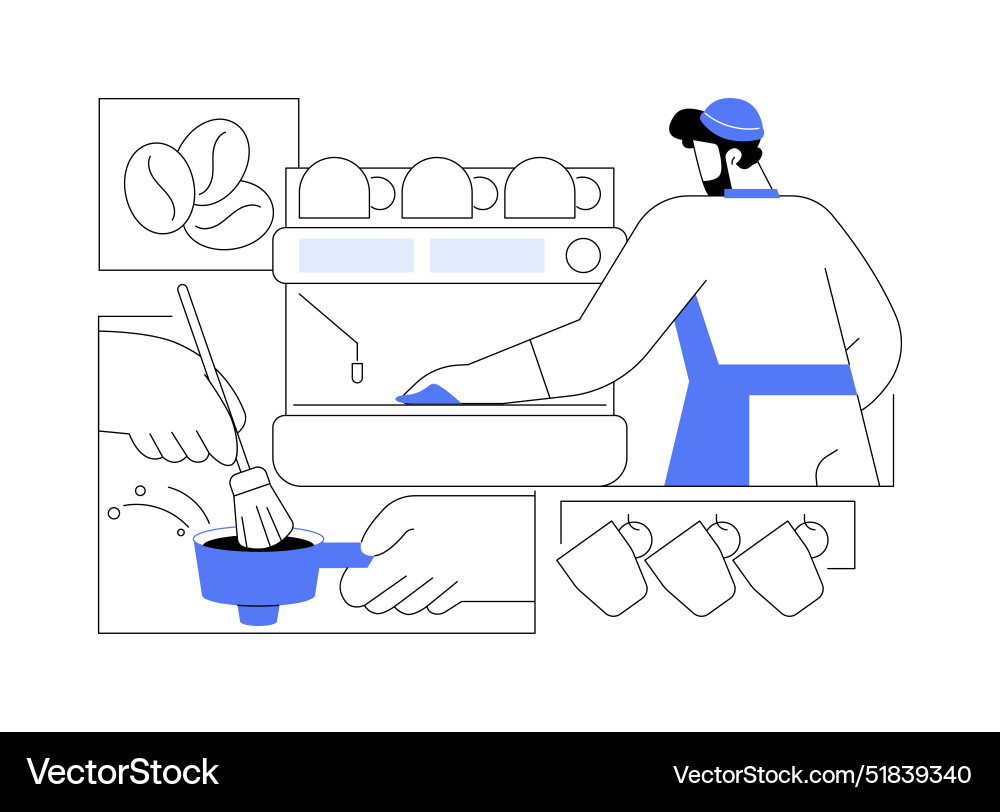Cleaning coffee machine abstract concept Vector Image