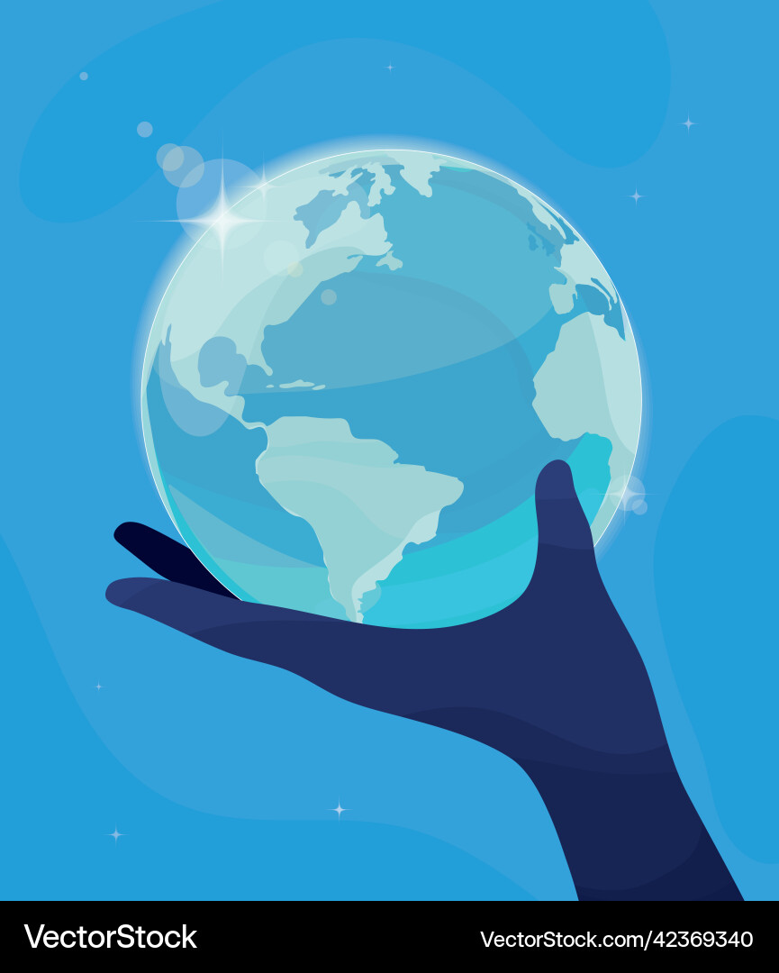 Earth in human hand Royalty Free Vector Image - VectorStock
