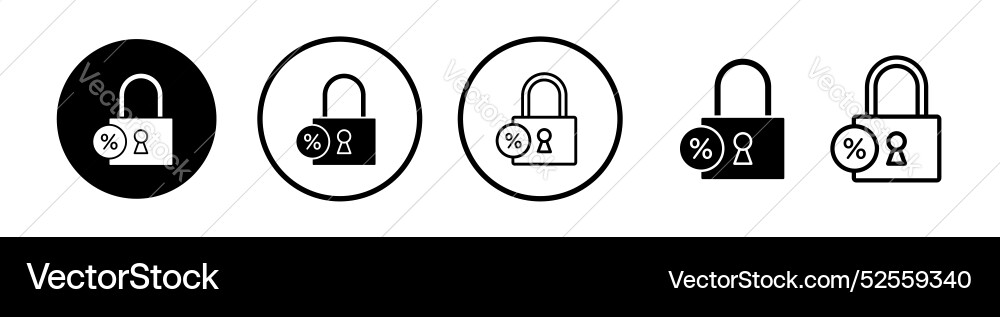 Fixed rate mortgage icon set on white background Vector Image