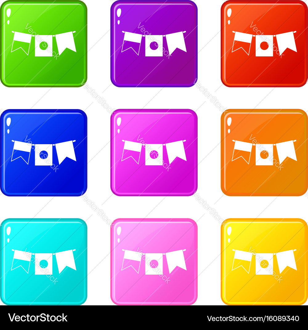 Flags set 9 Royalty Free Vector Image - VectorStock