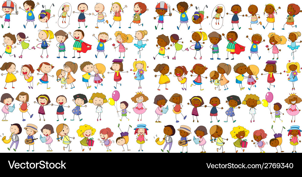 Happy Children Group Royalty Free Vector Image