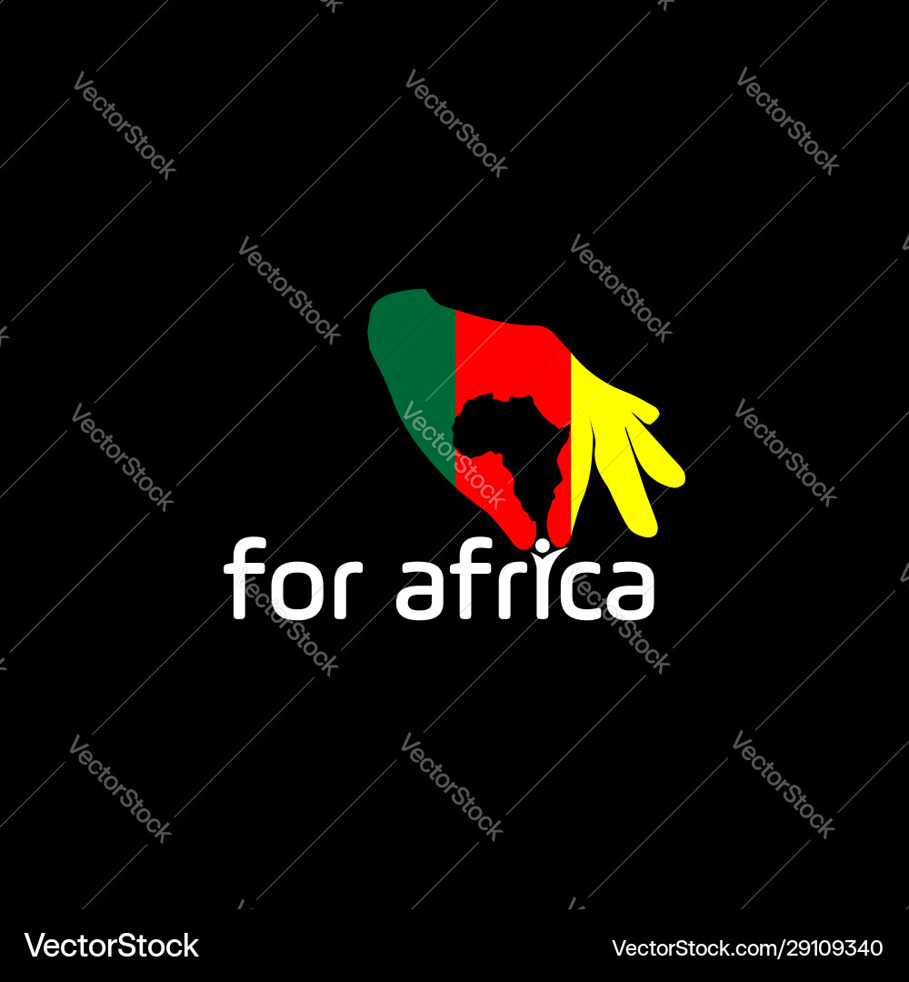 Helping hands for africa logo design Royalty Free Vector