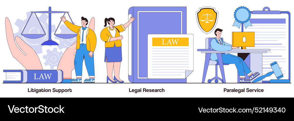 Litigation support legal research and paralegal Vector Image