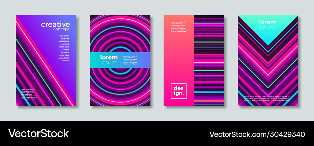 Set abstract multicolored cover design Royalty Free Vector