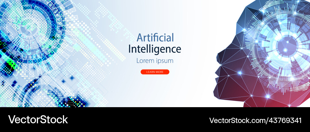 Artificial intelligence concept creative brain Vector Image