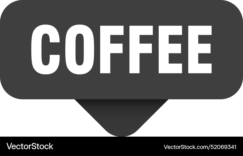 Coffee sticker sign on transparent Royalty Free Vector Image
