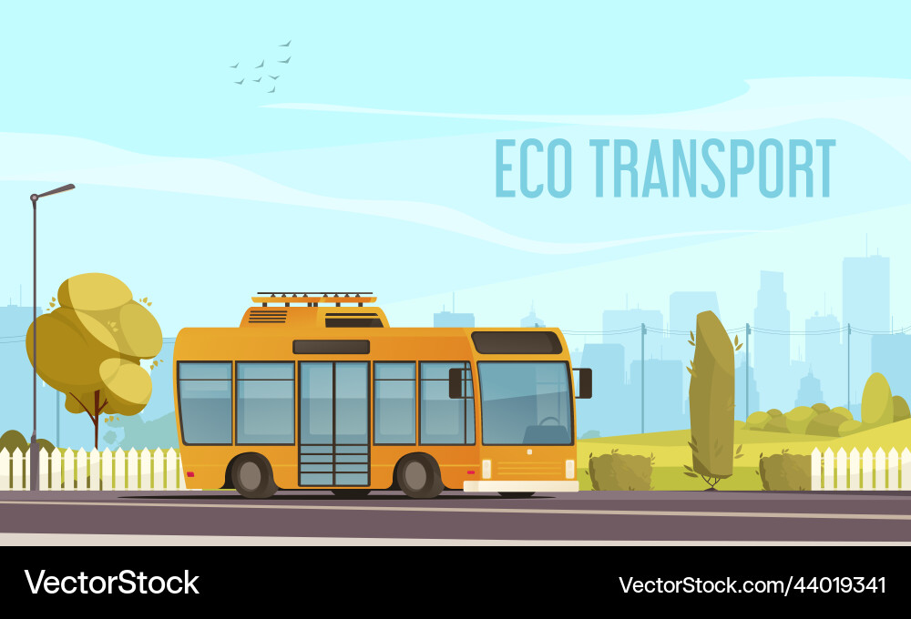Eco transport cartoon Royalty Free Vector Image