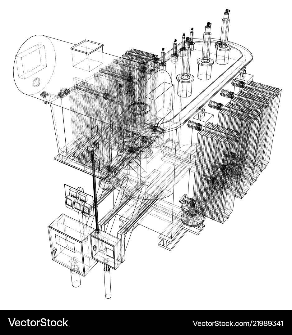 High-voltage transformer concept Royalty Free Vector Image