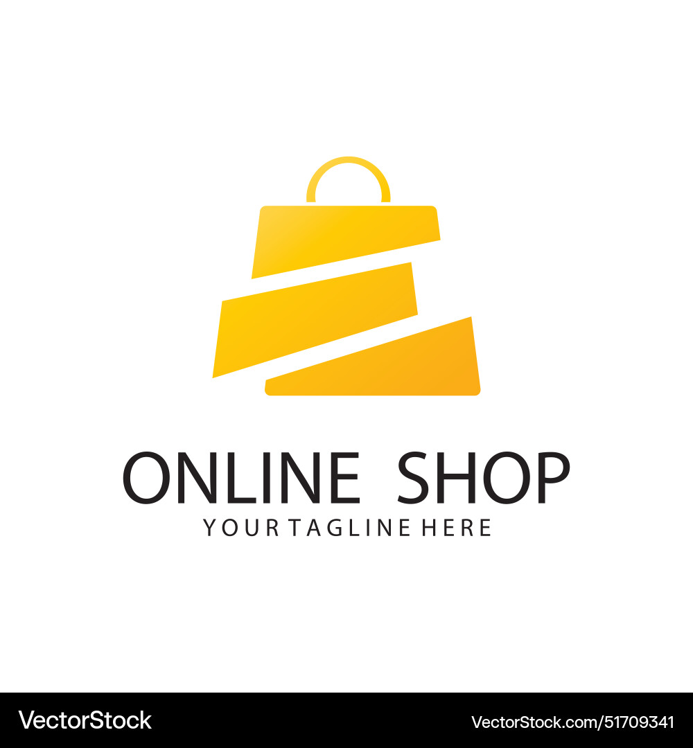 Online shop logo template Royalty Free Vector Image