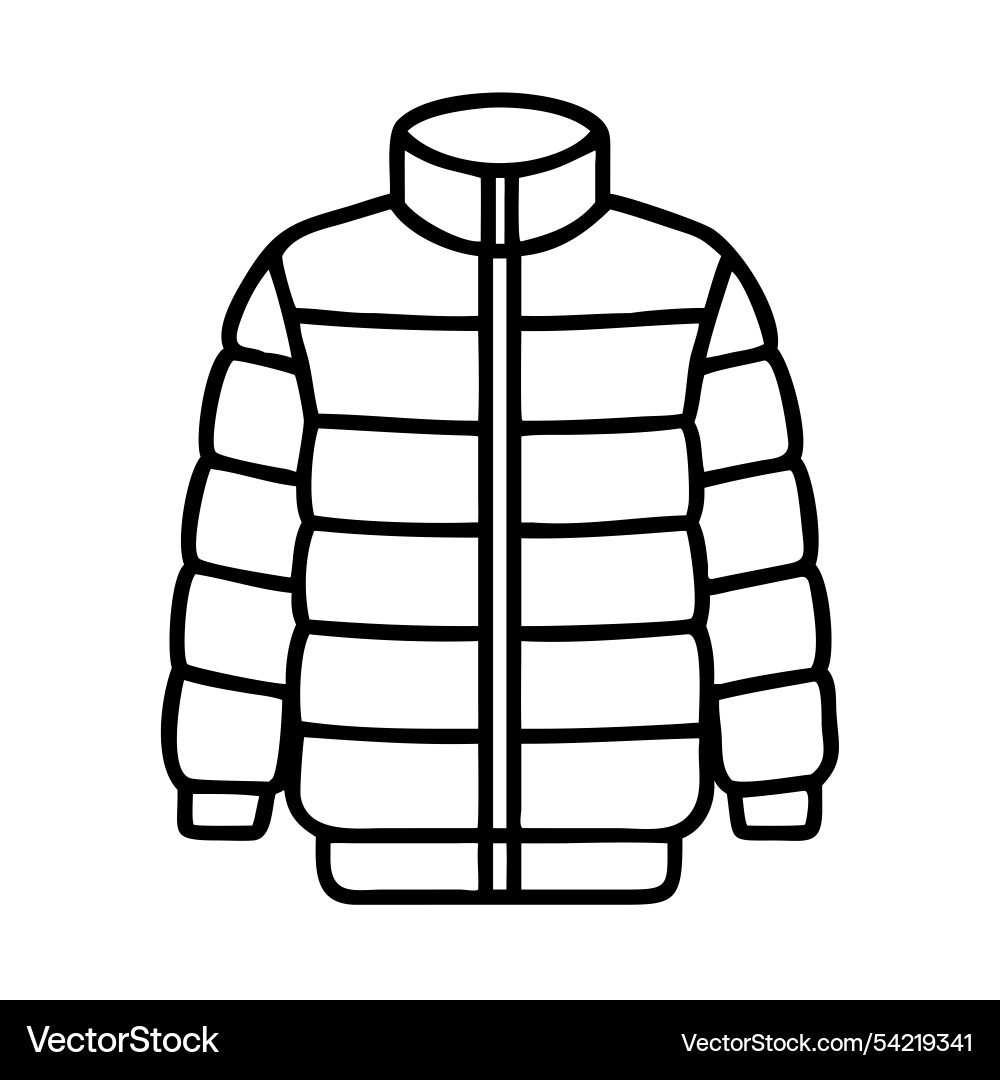 Puffer jacket icon dress clothing Royalty Free Vector Image
