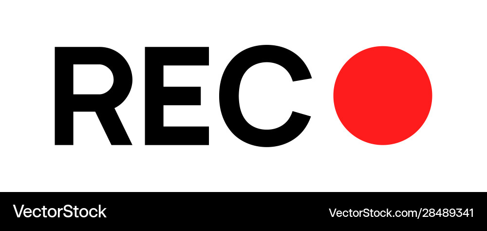 Recording sign icon red logo camera video Vector Image