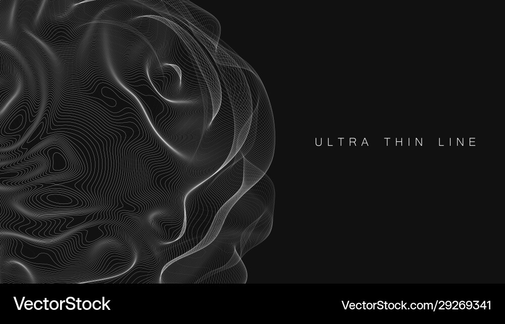 Ultra thin line fluid geometry dynamic Royalty Free Vector