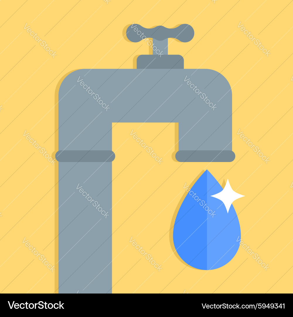 Water tap with drop Royalty Free Vector Image - VectorStock
