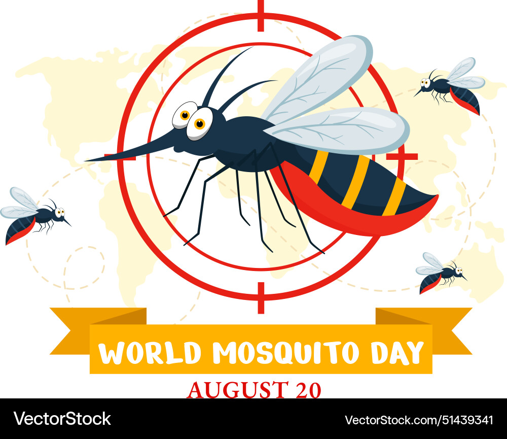 World mosquito day on august 20th featuring Vector Image