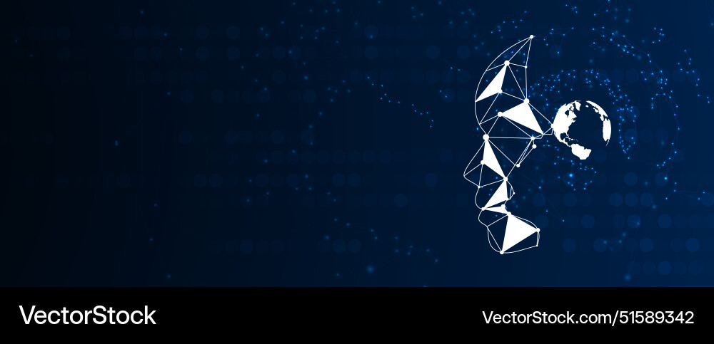 Abstract artificial intelligence cloud computing Vector Image