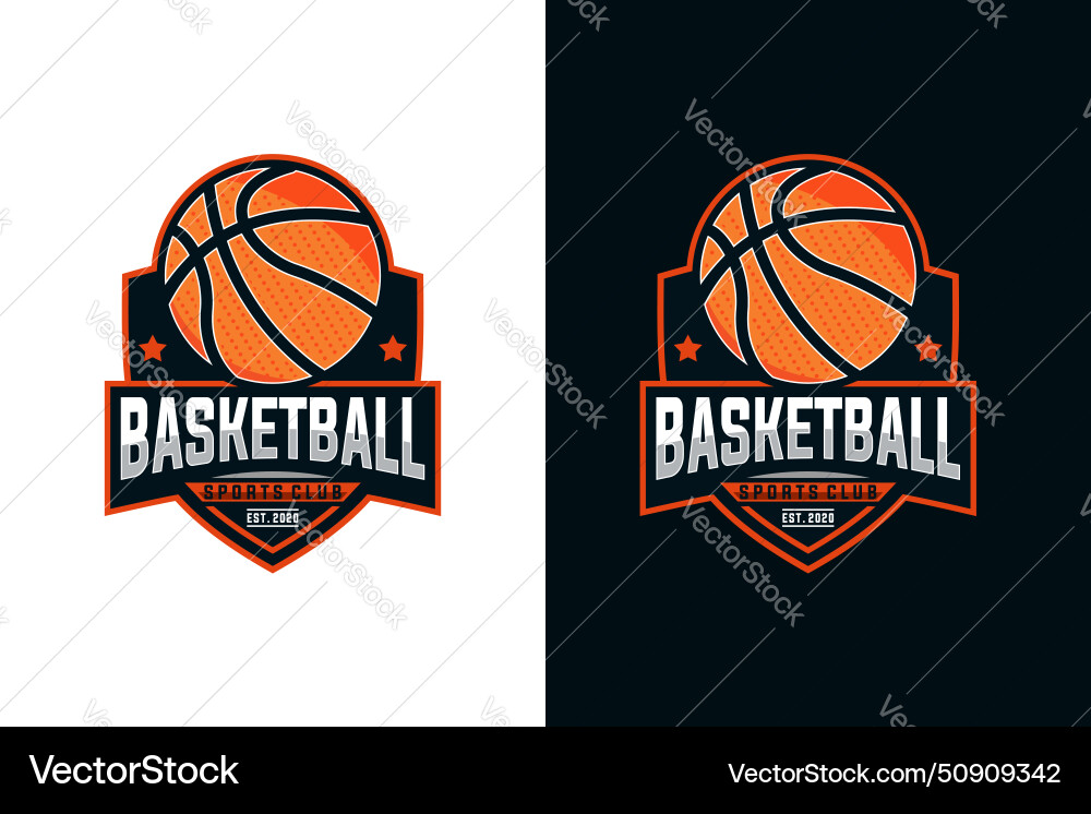 Basketball sport logo Royalty Free Vector Image