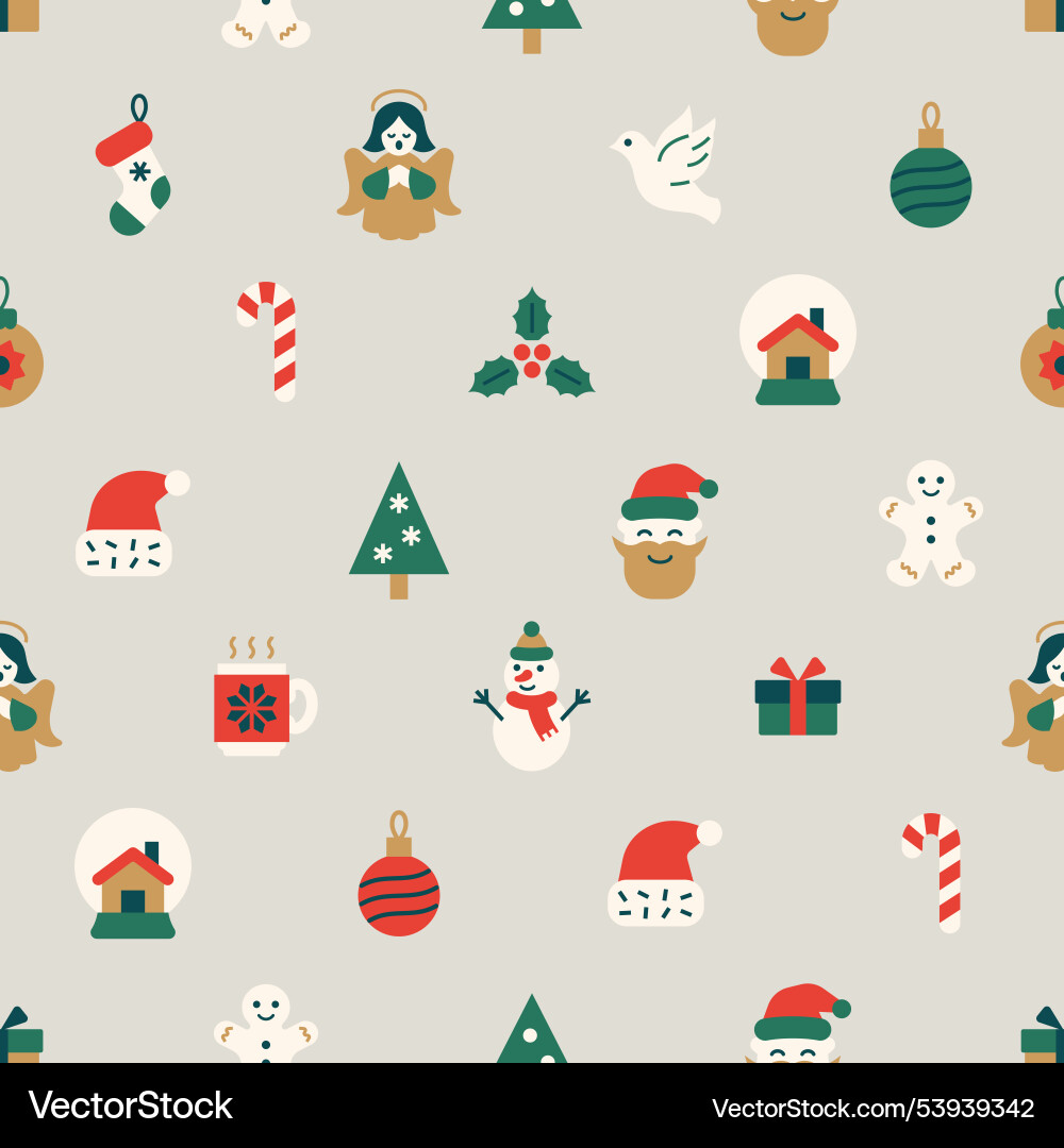 Christmas seamless background flat icon banner Vector Image