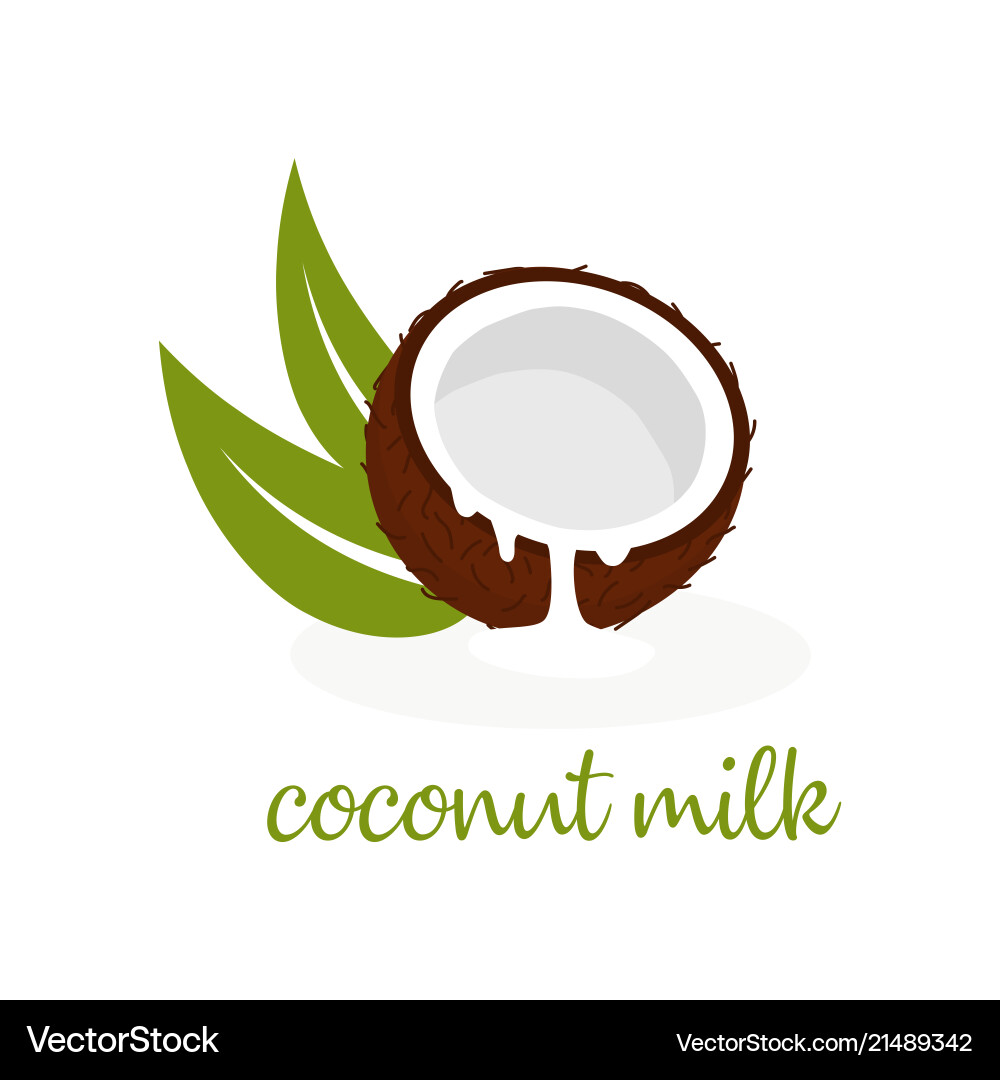 Coconut milk on white Royalty Free Vector Image