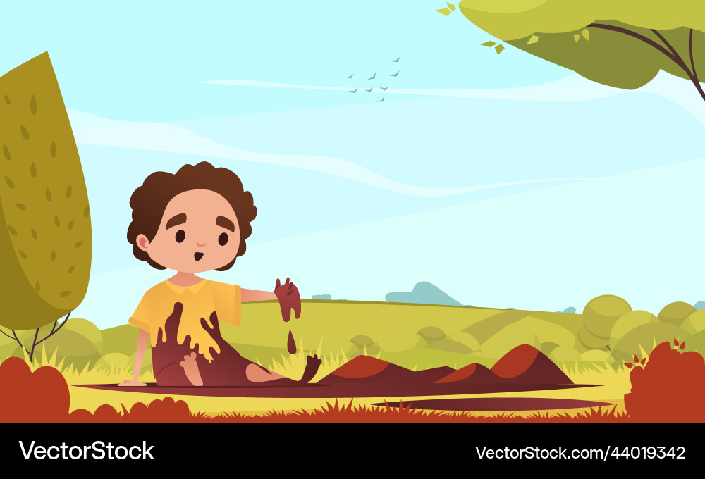 Dirty kid cartoon Royalty Free Vector Image - VectorStock