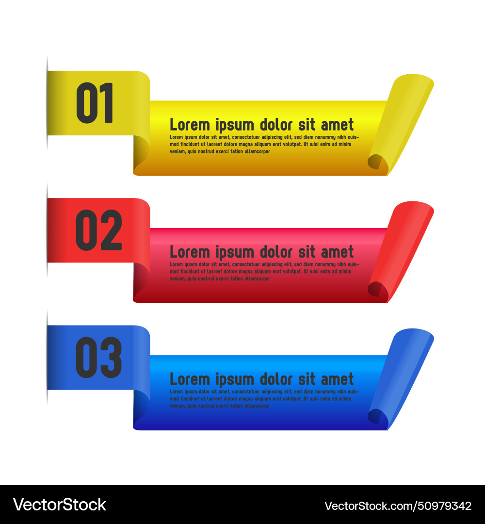 Editable color labels banner infographic template Vector Image