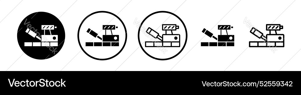 Floor sanding machine icon set on white background