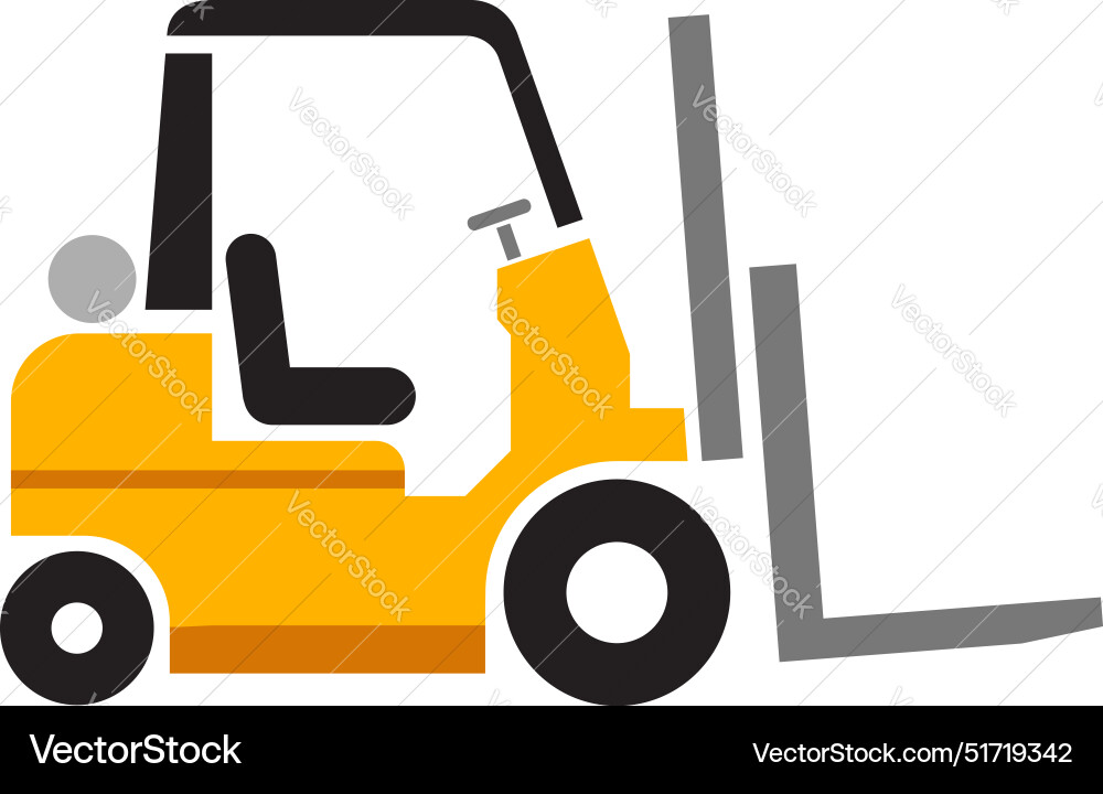 Forklift simple icon side view Royalty Free Vector Image