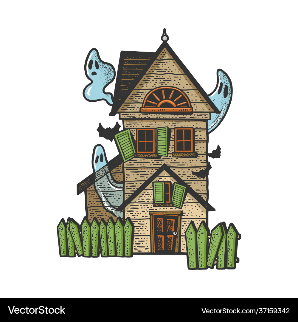 Haunted witch house sketch Royalty Free Vector Image