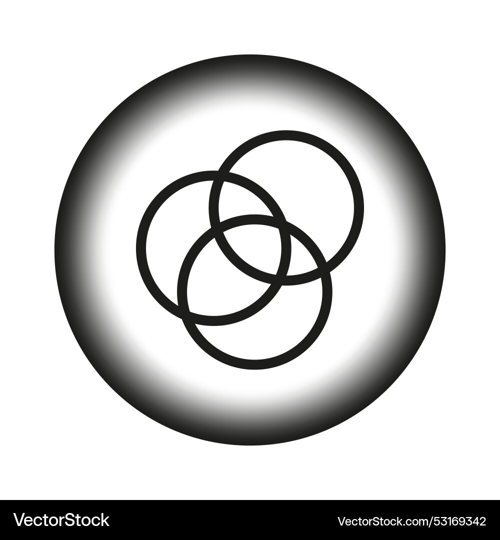 Interlocking circles on spherical gradient Vector Image