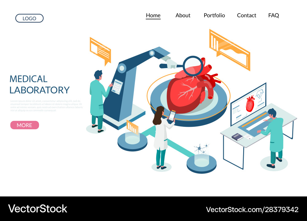 Medical Laboratory Website Template Royalty Free Vector