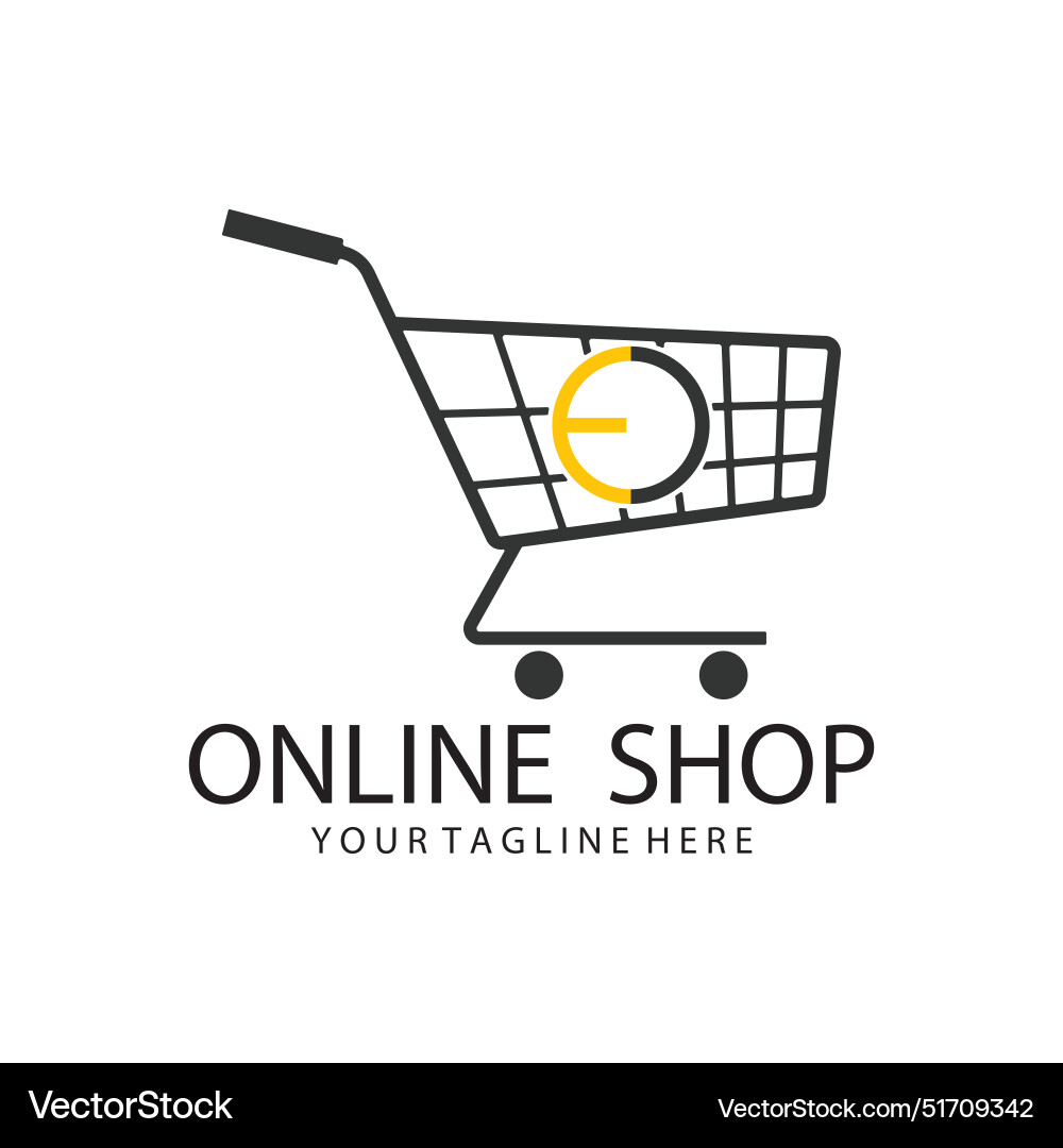 Online shop logo template Royalty Free Vector Image