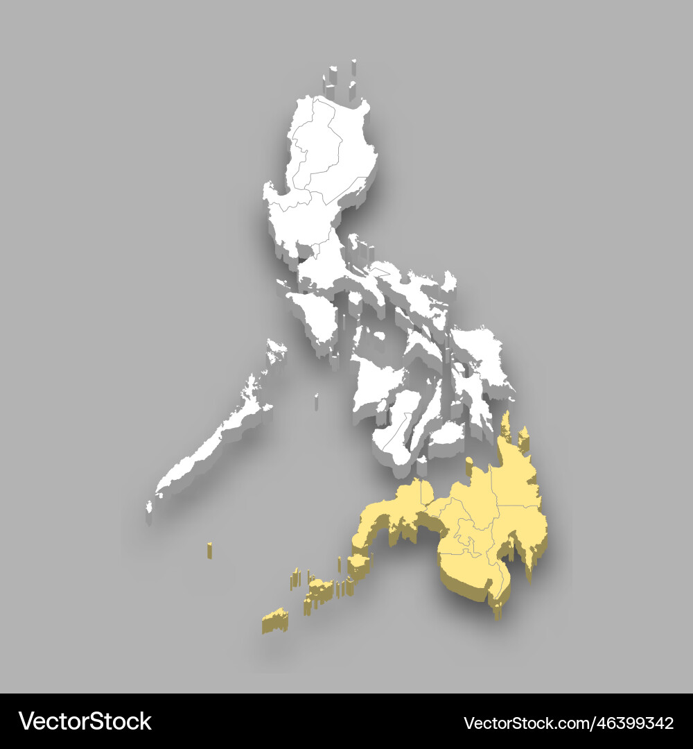 Philippines - Mindanao Region Map Royalty Free Vector Image