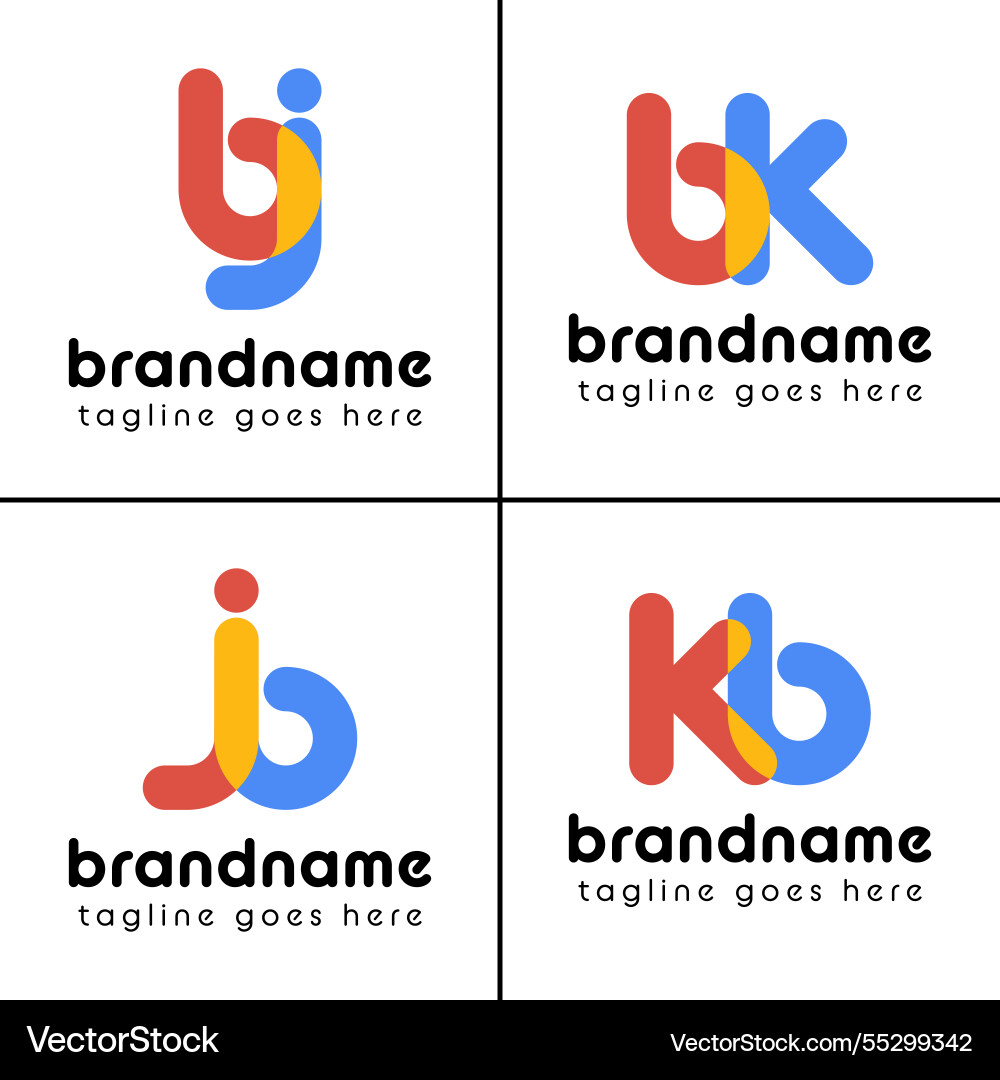 Playful Initial Logo - JBKB Royalty Free Vector Image