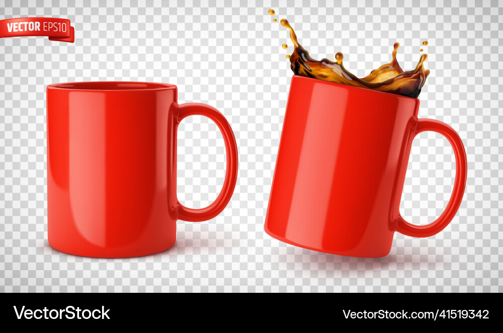 Realistic mugs Royalty Free Vector Image - VectorStock