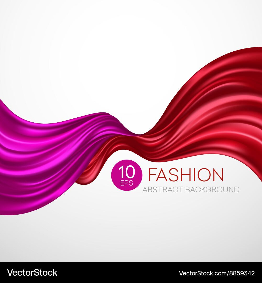 Red flying silk fabric fashion background Vector Image