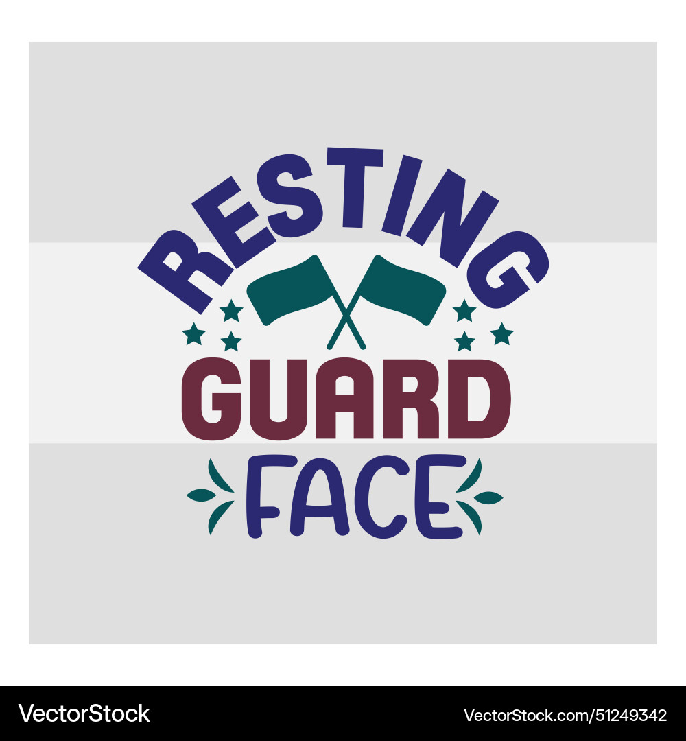 Resting guard face svg marching band color Vector Image