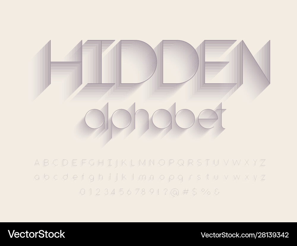 Shadow font Royalty Free Vector Image - VectorStock