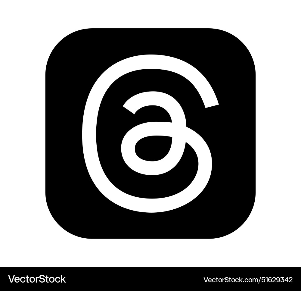 Threads mobile app icon on white background meta Vector Image